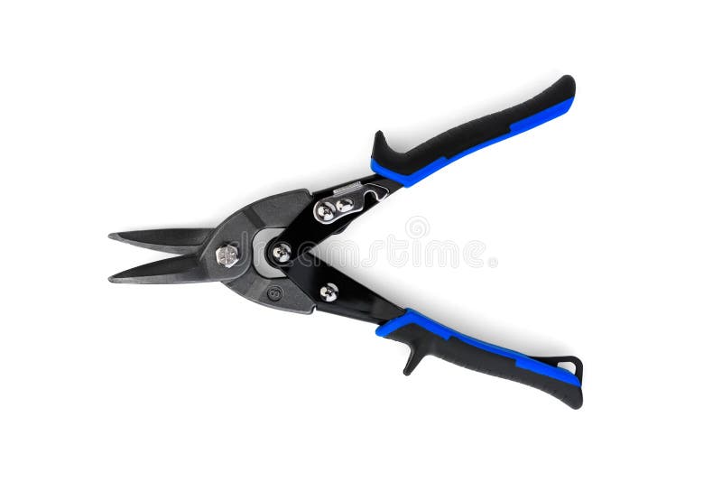 Construction Scissors for Cutting Metal Isolated on White Background ...