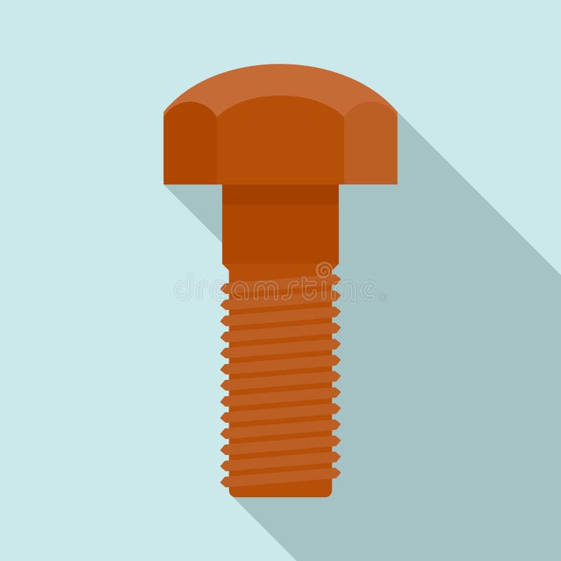 Construction Bolt Icon, Flat Style Stock Vector - Illustration of ...