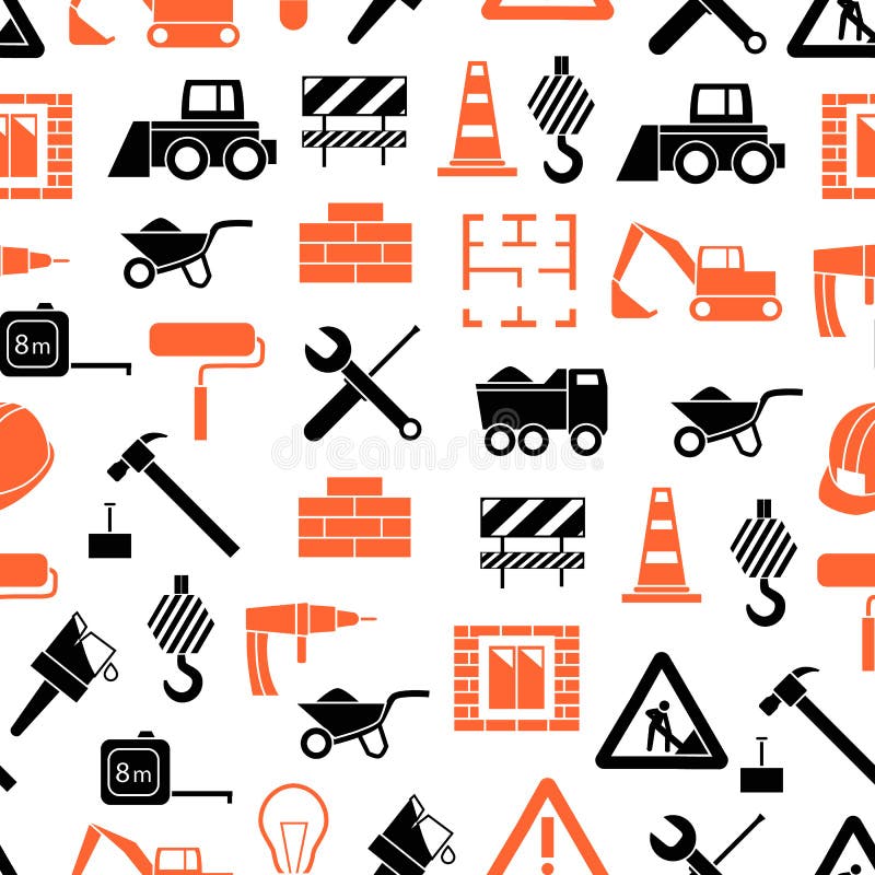 Construction Seamless Pattern Background. Vector Stock Vector ...