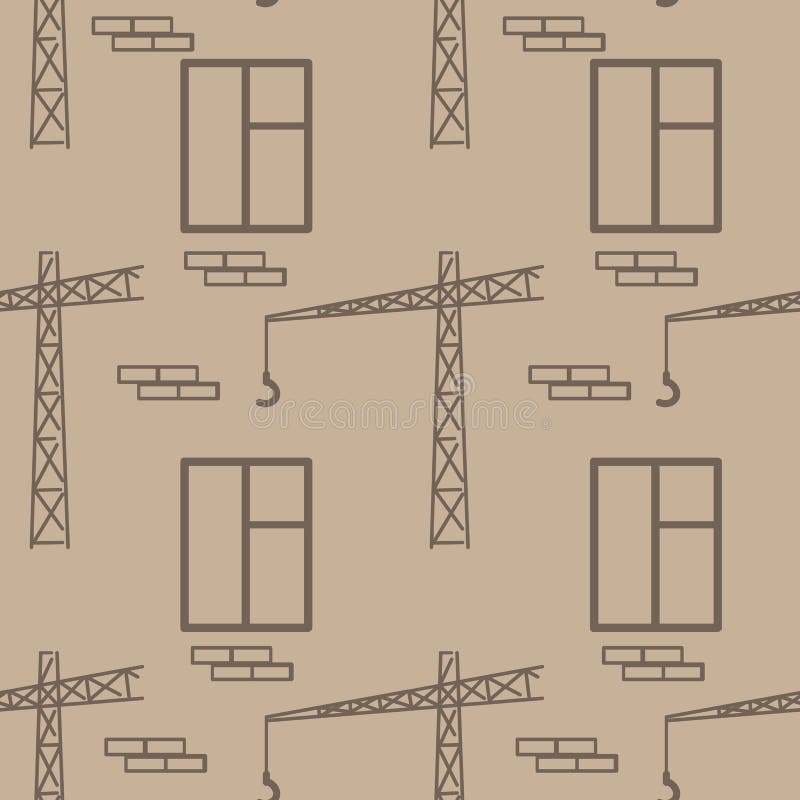 Construction Seamless Pattern Stock Vector - Illustration of grey, line ...