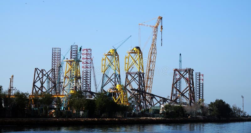 Construction of Seaport Cranes Editorial Stock Photo - Image of ...