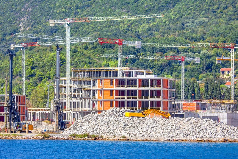 Construction on the Seaside Stock Photo - Image of harbor, blue: 144814082