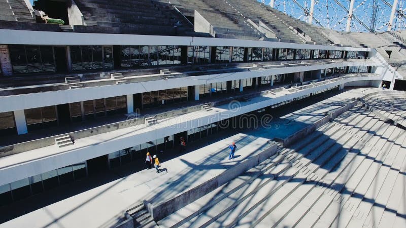 Construction of the Stadium Aerial View Stock Footage - Video of ...