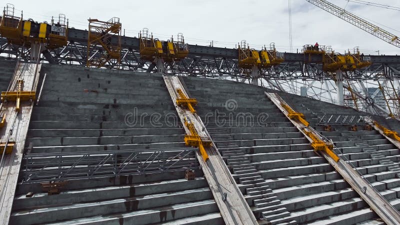 Construction of a Stadium, Exhibition Complex, Arena. Heavy Machines ...