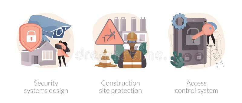 Construction Security Services Abstract Concept Vector Illustrations ...
