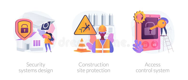 Construction Security Services Abstract Concept Vector Illustrations ...