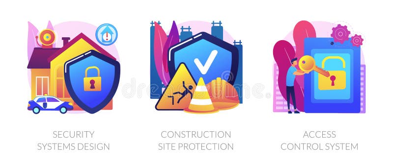Construction Security Services Abstract Concept Vector Illustrations ...