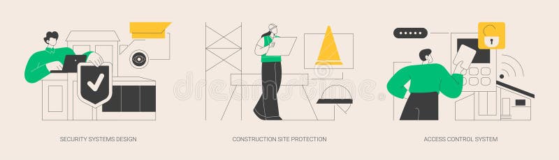 Construction Security Services Abstract Concept Vector Illustrations ...