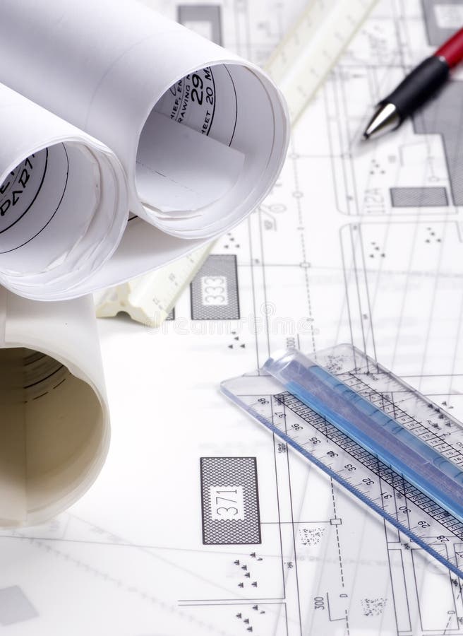 Construction drawings stock photo. Image of builder, architecture - 1309502