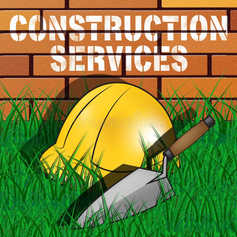 Construction Services Represents Building Work 3d Illustration Stock ...