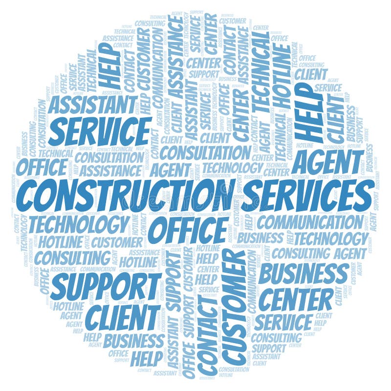 Construction Services Word Cloud. Stock Illustration - Illustration of ...