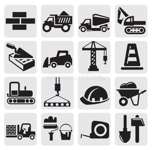Construction Icon Set Gray Stock Illustrations – 5,373 Construction ...