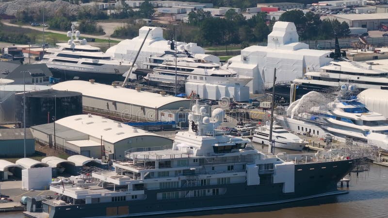 Construction of Luxury Yachts in Shipyard in Savannah, Georgia ...