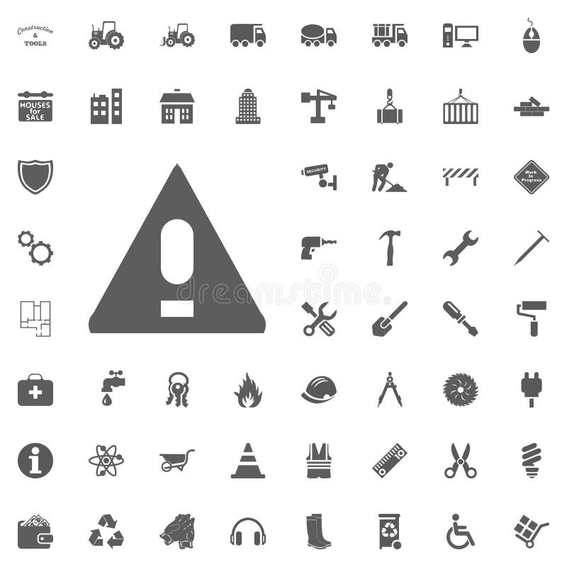 Construction Side Warning Icon. Construction and Tools Vector Icons Set ...