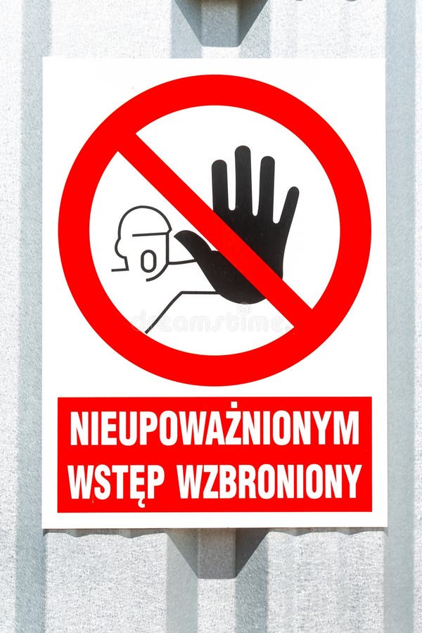 Construction Sign: No Entry Poland Stock Image - Image of pictogram ...