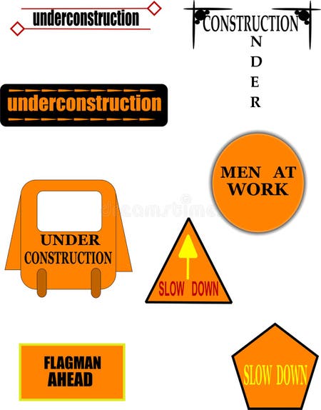 Construction signage icons stock illustration. Illustration of button ...