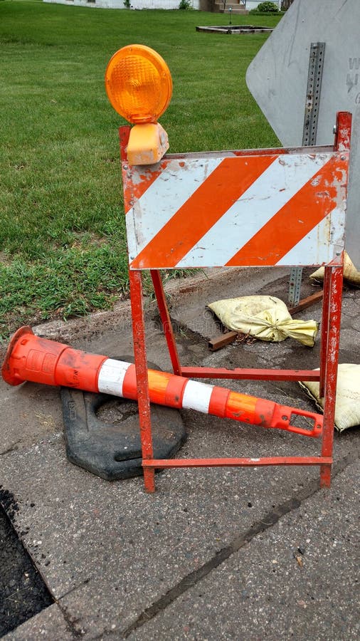 Construction signs stock image. Image of deserted, discarded - 72216821
