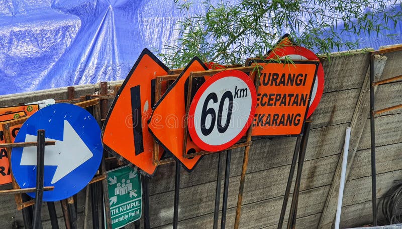 Construction Signs that Have Been Fabricated but Not yet Installed on ...