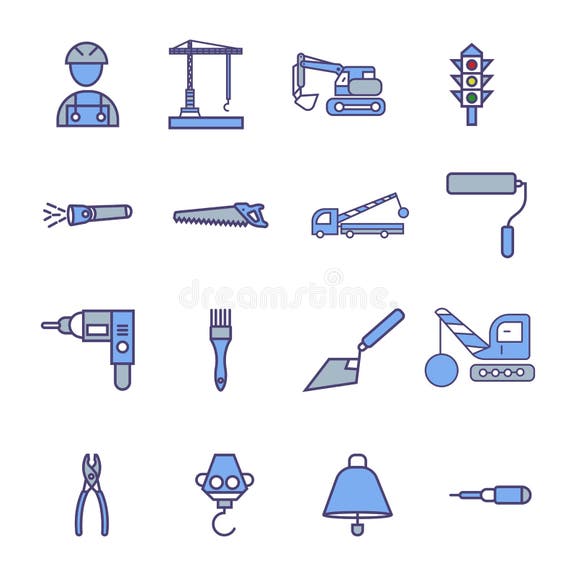 Construction Sing Symbol- Vector Icon Set Stock Vector - Illustration ...