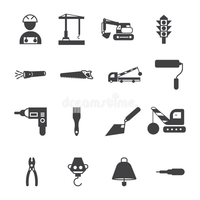 Construction Sing Symbol- Vector Icon Set Stock Illustration ...