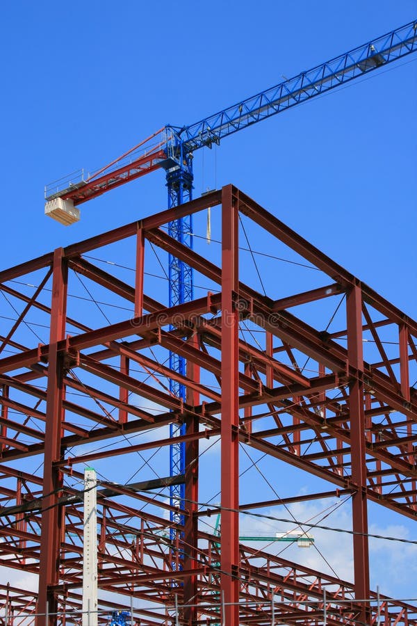 Structural Steel Construction Stock Image - Image of bolted, girders ...
