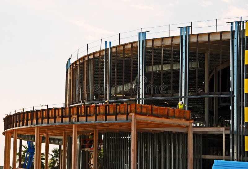 Construction site stock photo. Image of yellow, building - 8182392
