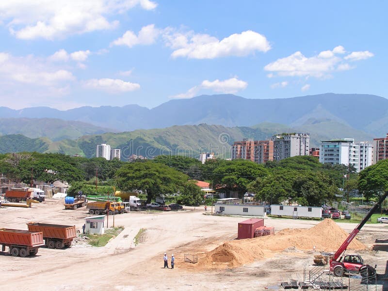 Construction Site Activity in Maracay, Venezuela Surrounded by ...