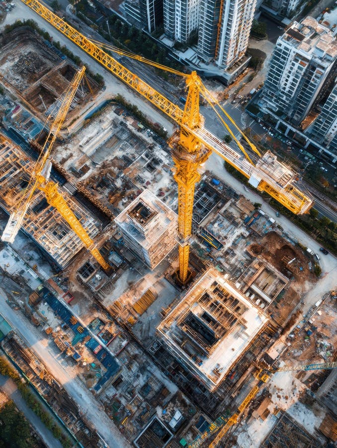 Aerial View Urban Construction Site Multiple Buildings Stock Photos - Free & Royalty-Free Stock ...