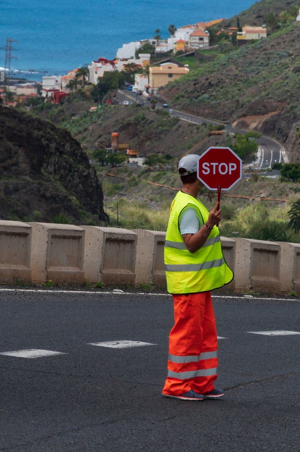 Here you have to stop stock photo. Image of women, gomera - 145197368