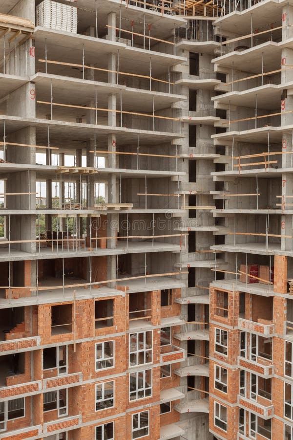 Construction Site of an Apartment Building Stock Photo - Image of ...