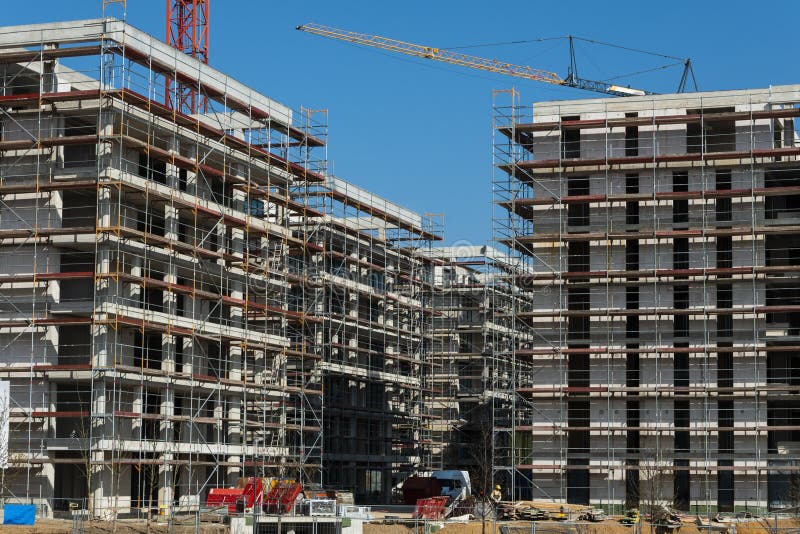 Construction Site of Apartment Buildings Stock Photo - Image of ...