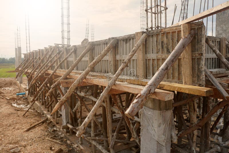 Concrete Beam Formwork and Supporting the Beam on Construction Site ...