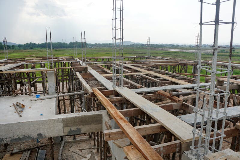 Preparation of Scaffolding for Assembling the Second Floor Concrete ...