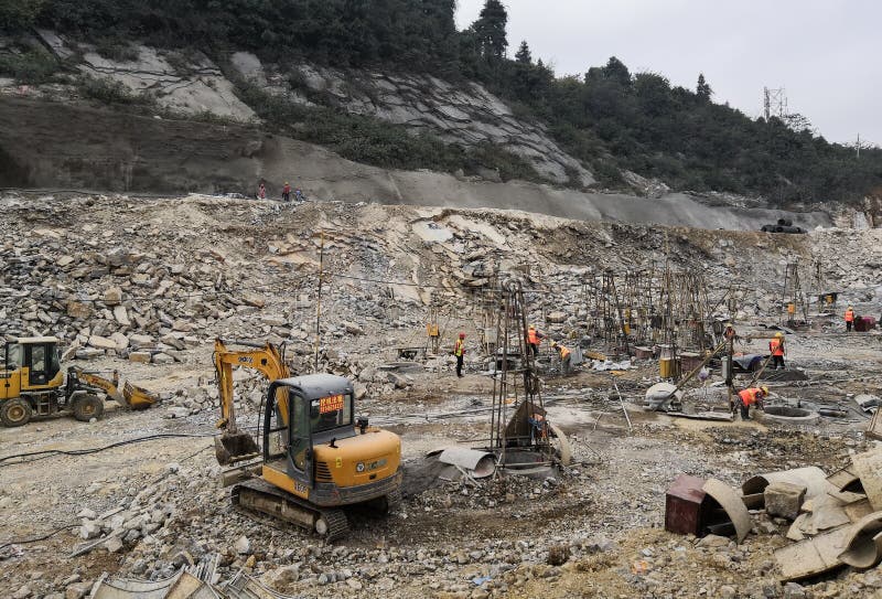 The Construction Site in Base Phase Editorial Photo - Image of main ...