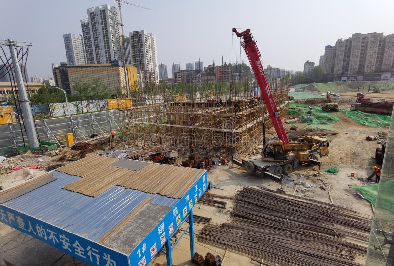 The Construction Site in Basic Structure Editorial Photography - Image ...