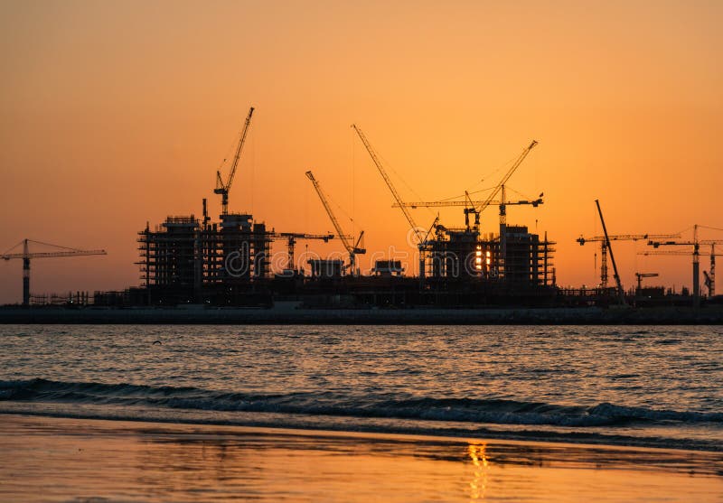 Construction site in a bay stock image. Image of contractor - 83955269