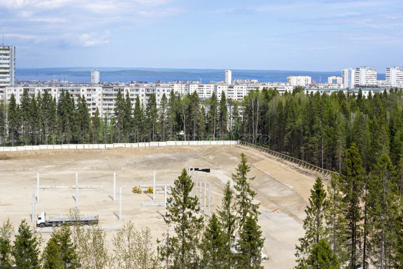 Construction Site in Beginning for New Building Stock Photo - Image of ...