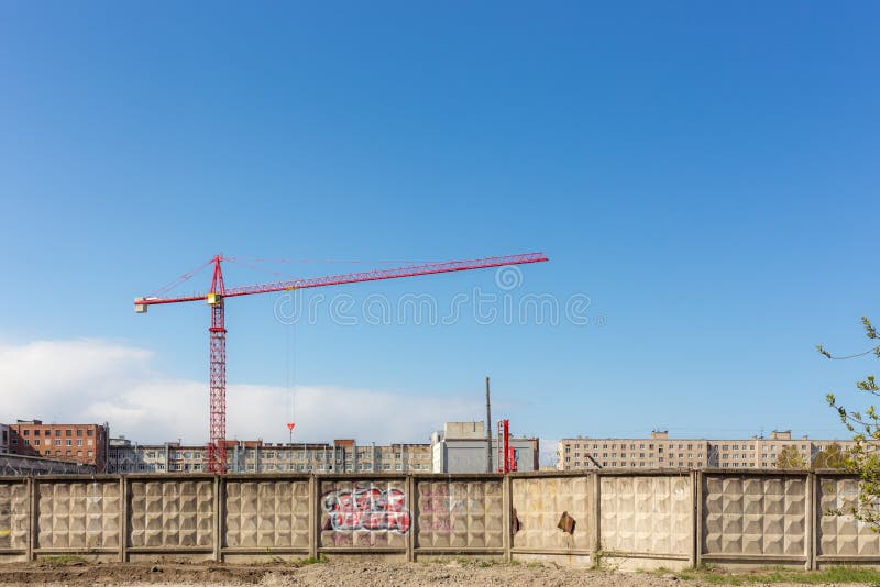 Construction Site Behind a Fence Stock Photo - Image of steel, city ...