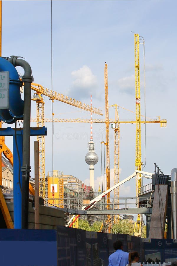Construction Site in Berlin Editorial Image - Image of tower, site ...