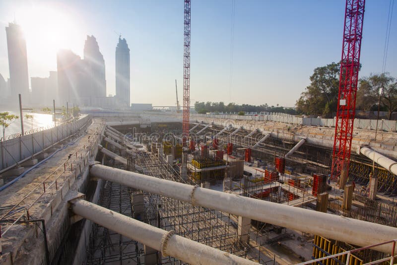 Construction Site for Big Building Stock Photo - Image of home ...