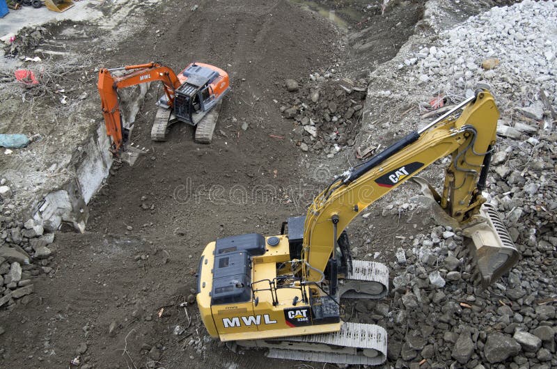 Construction site editorial photo. Image of torn, small - 52037196