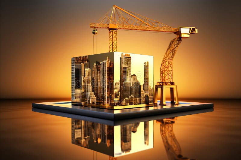 Construction Site Blueprint. Abstract Concept with Architectural and ...