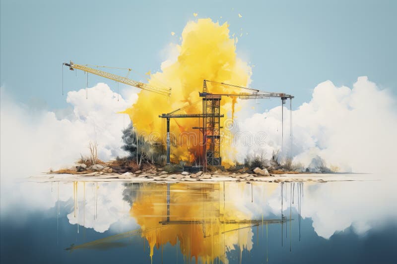 Construction Site Blueprint. Abstract Concept with Architectural and ...