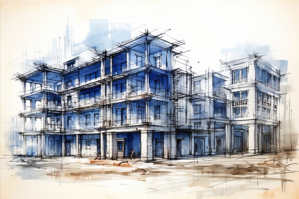 Construction Site Blueprint - Abstract Concept for Construction Project ...