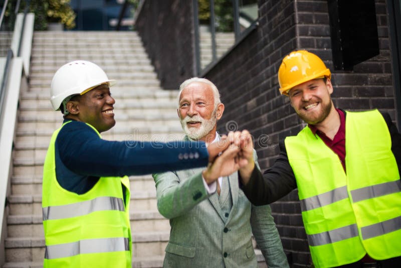 Construction Site Boss with the Architects Stock Photo - Image of ...