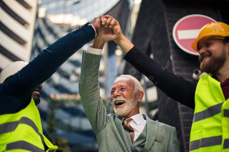 The Construction Site Boss with the Architects Stock Image - Image of ...
