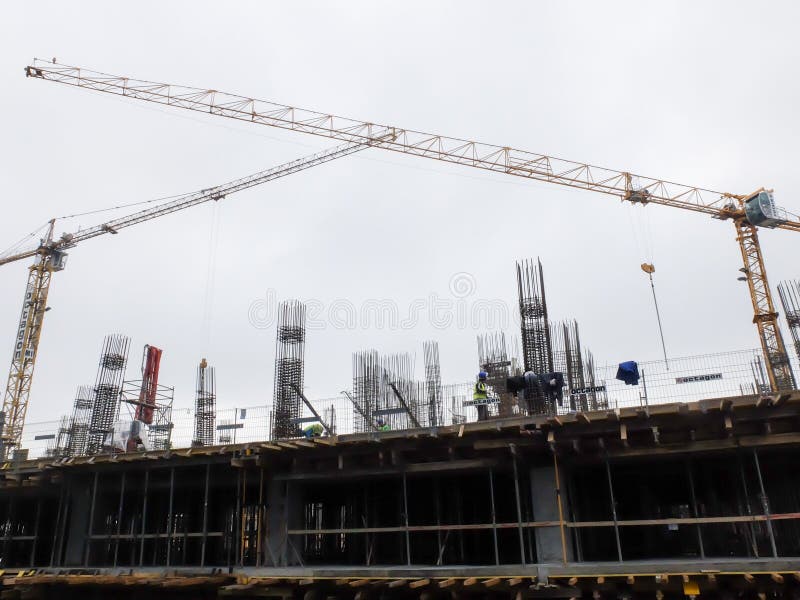 Construction site editorial stock photo. Image of cargo - 83605898