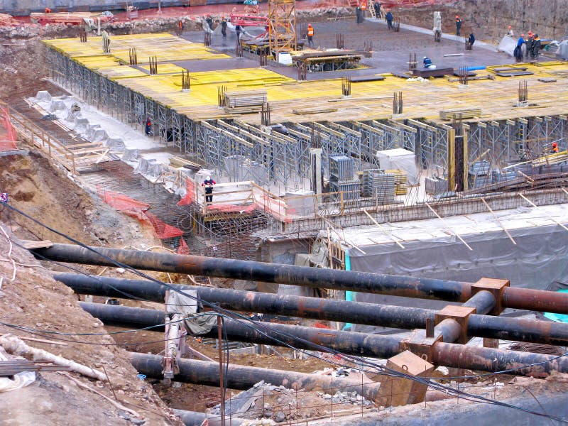 Construction Site, Builders, Construction Pit Editorial Stock Image ...