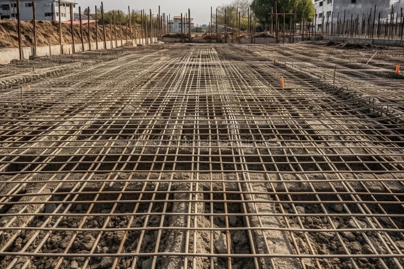 Construction Site of a Building ,concrete Reinforcement Created by ...