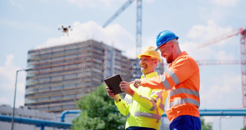 Construction Site Building Drone Remote Monitoring Stock Image - Image ...